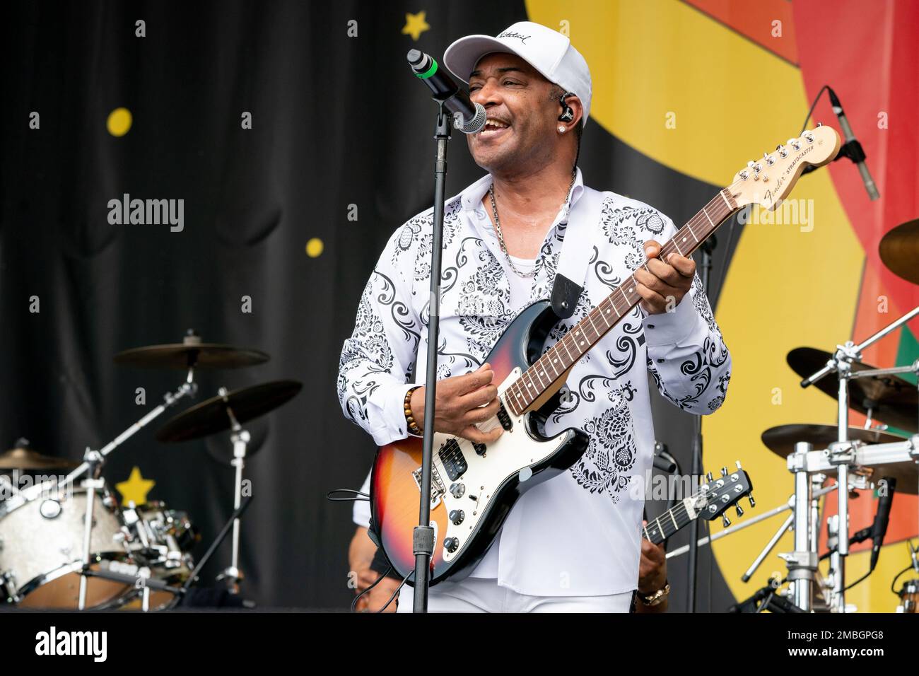 Shawn McQuiller, of Kool & The Gang, performs at the New Orleans Jazz ...
