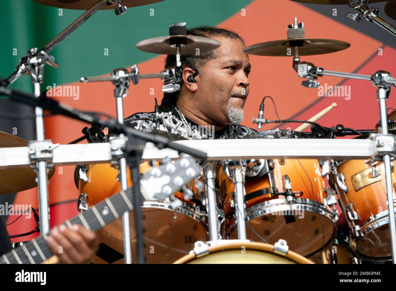 George Funky Brown of Kool & The Gang performs at the New Orleans Jazz ...