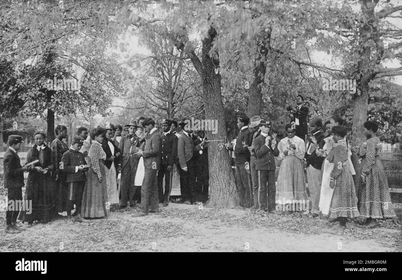 Class in outdoor nature study, 1904 Stock Photo - Alamy