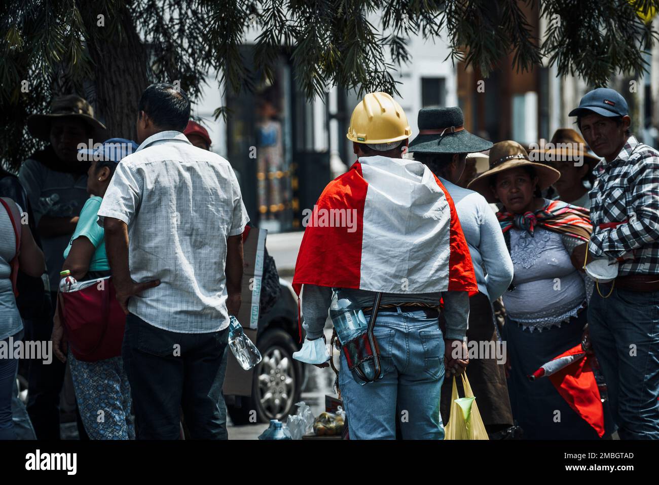 Lima, Peru - January 20, 2023: Protests on the streets of Lima Stock ...