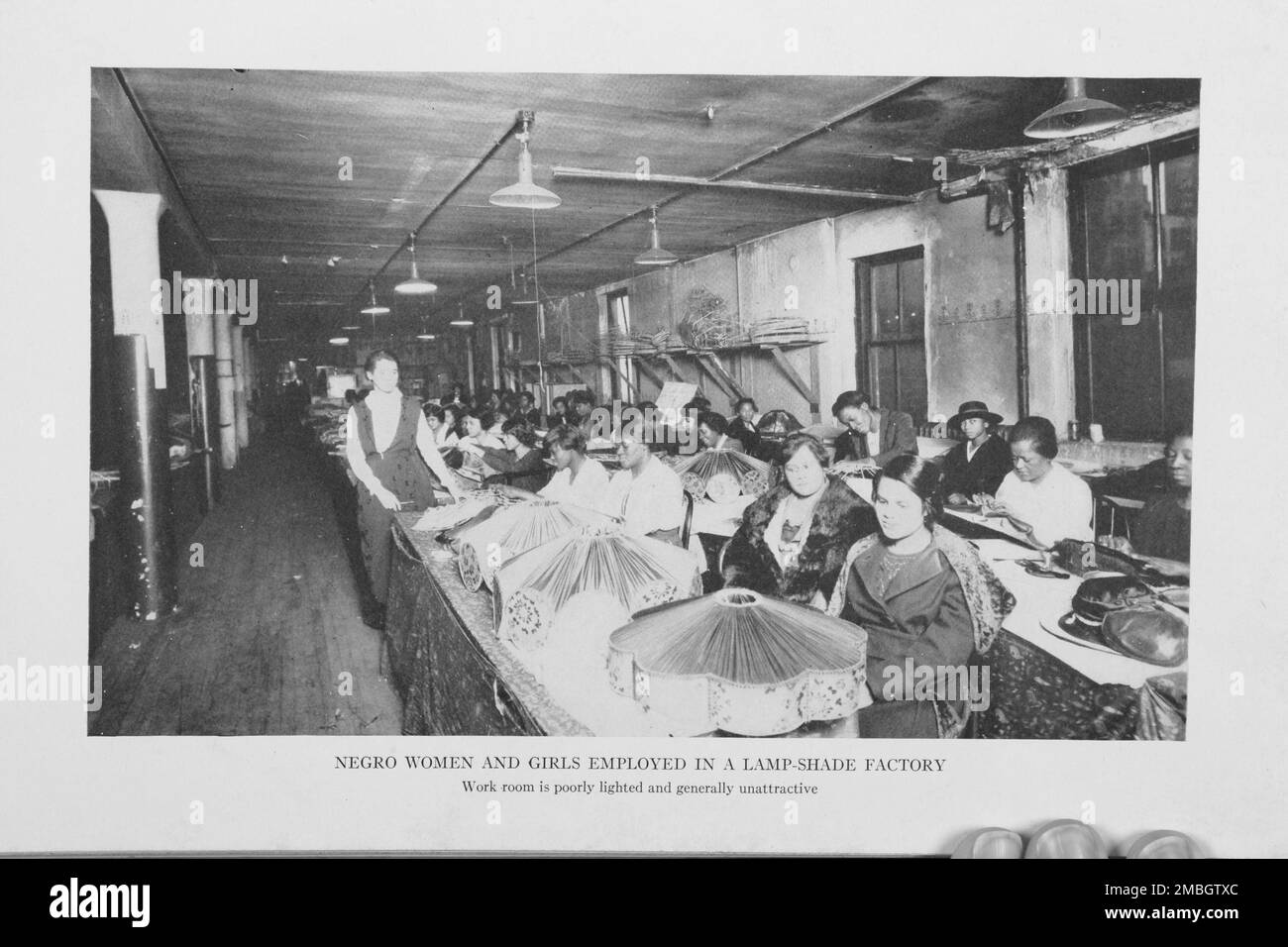 Negro girls and women employed in a lamp-shade factory, 1922 Stock ...