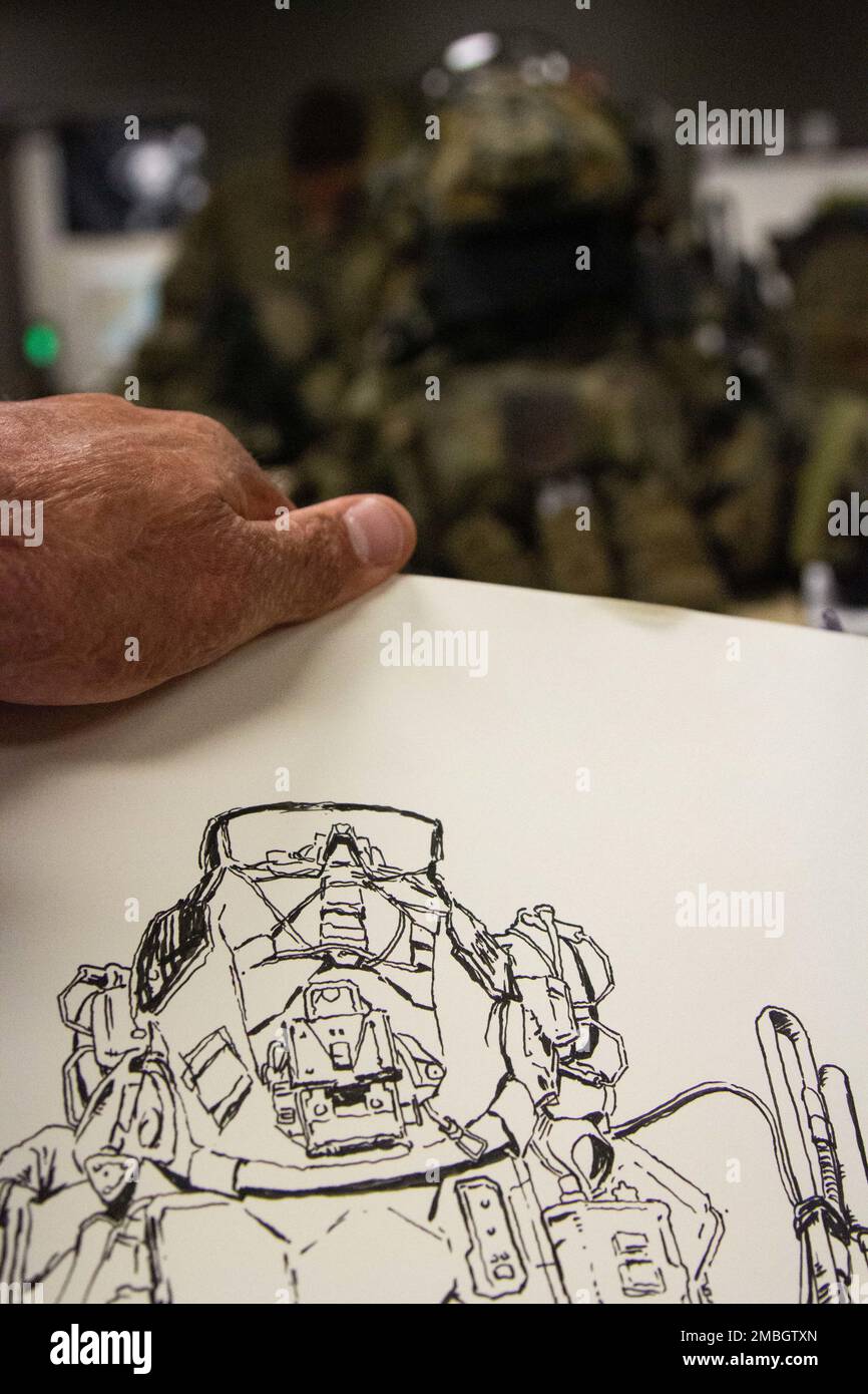Capt. Charles Bauman, a combat artist and logistics officer with Marine ...