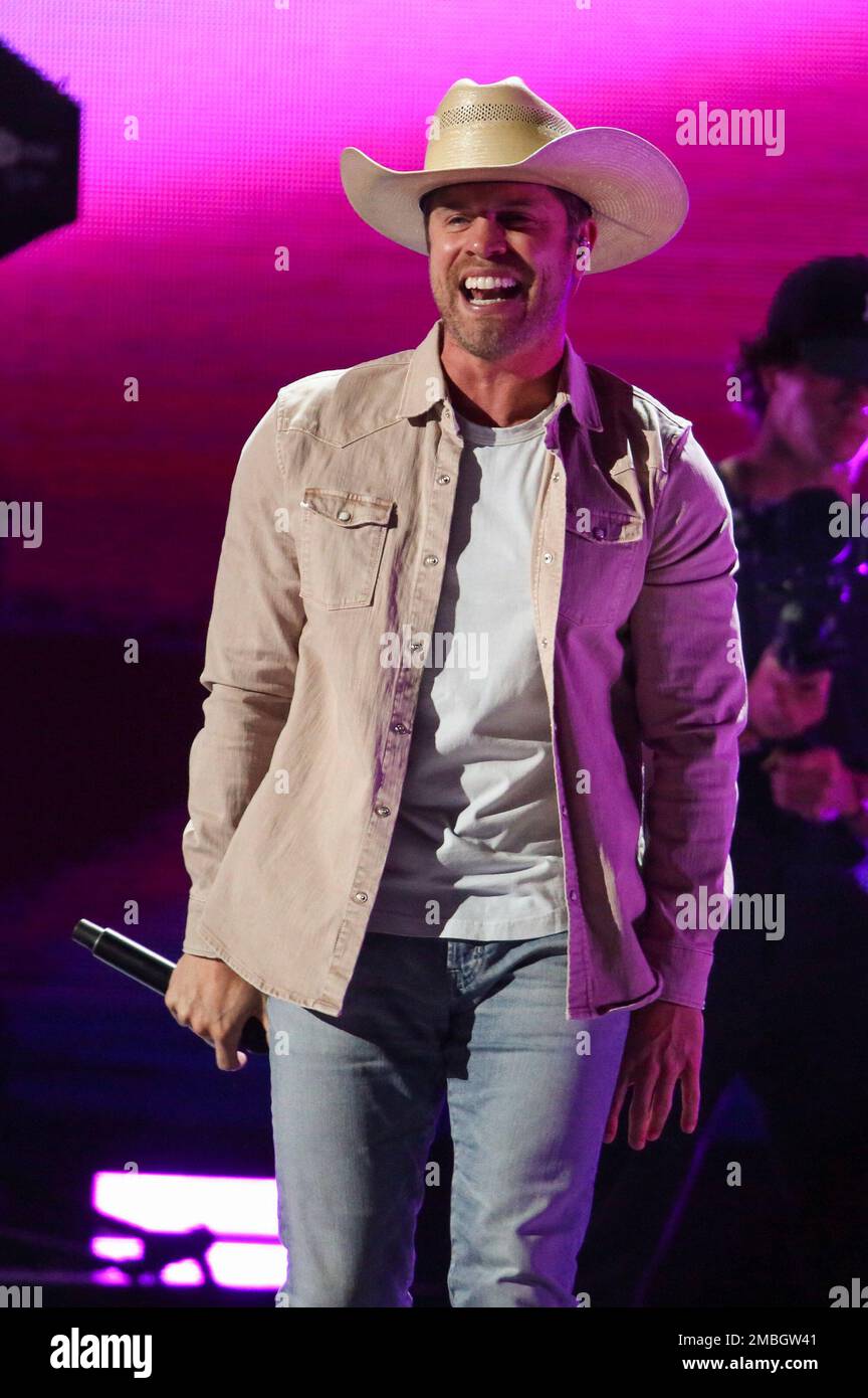 Dustin Lynch performs at the iHeartCountry Festival on Saturday, May 7 ...