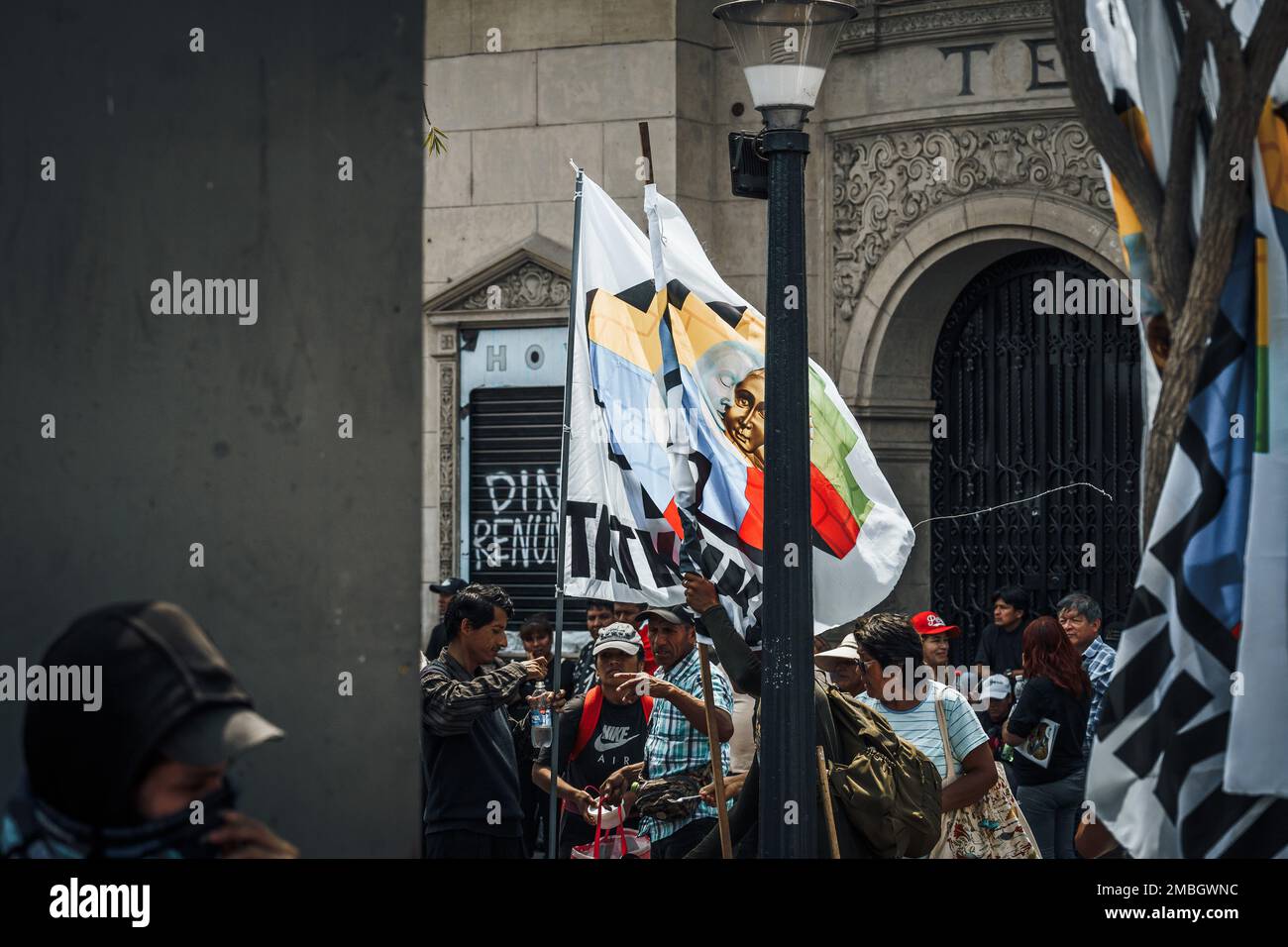 Lima, Peru - January 20, 2023: Protests on the streets of Lima Stock ...