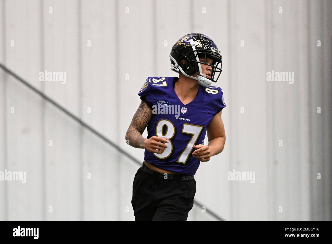 Baltimore Ravens wide receiver Trevon Clark during an NFL football ...