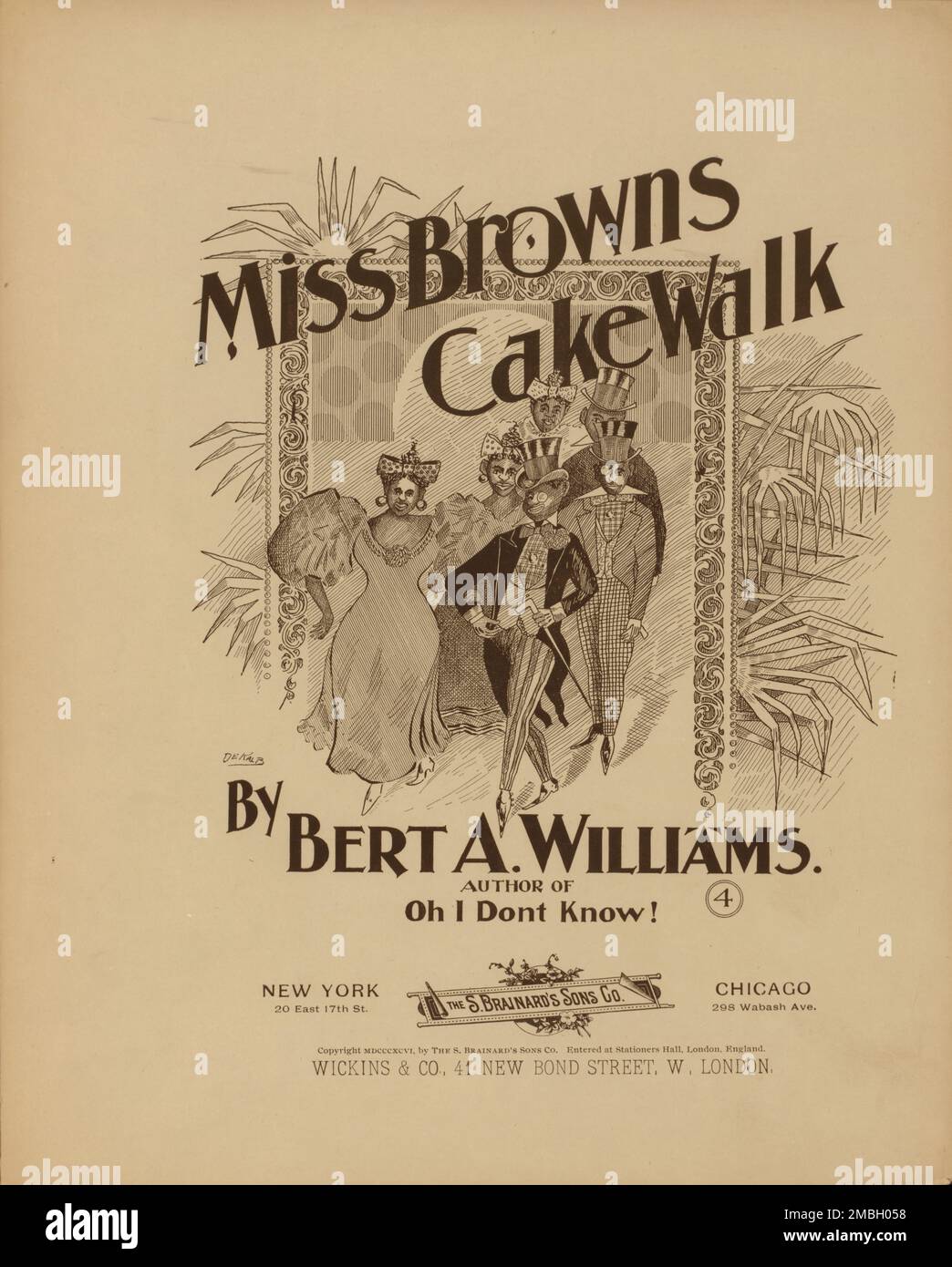'Miss Brown's cake-walk', 1896. From a collection of sheet music, some ...