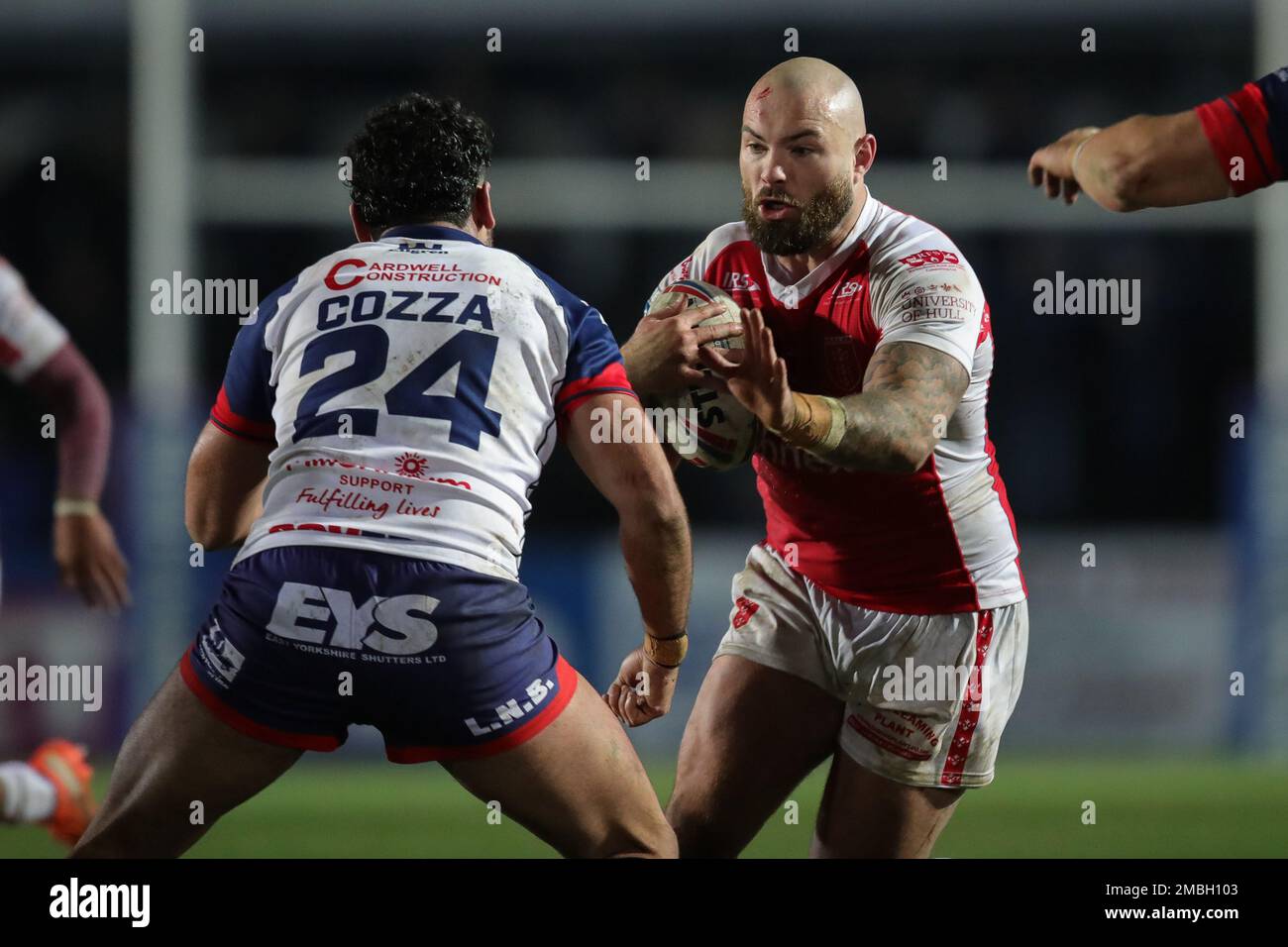 Sam Luckley #26 of Hull KR in action during the Rugby League Pre Season ...