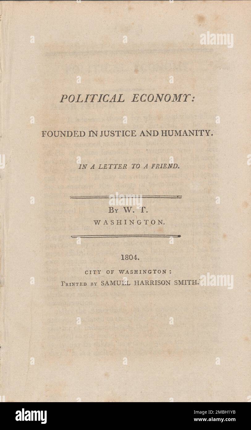 Political economy, founded in justice and humanity: in a letter to a ...