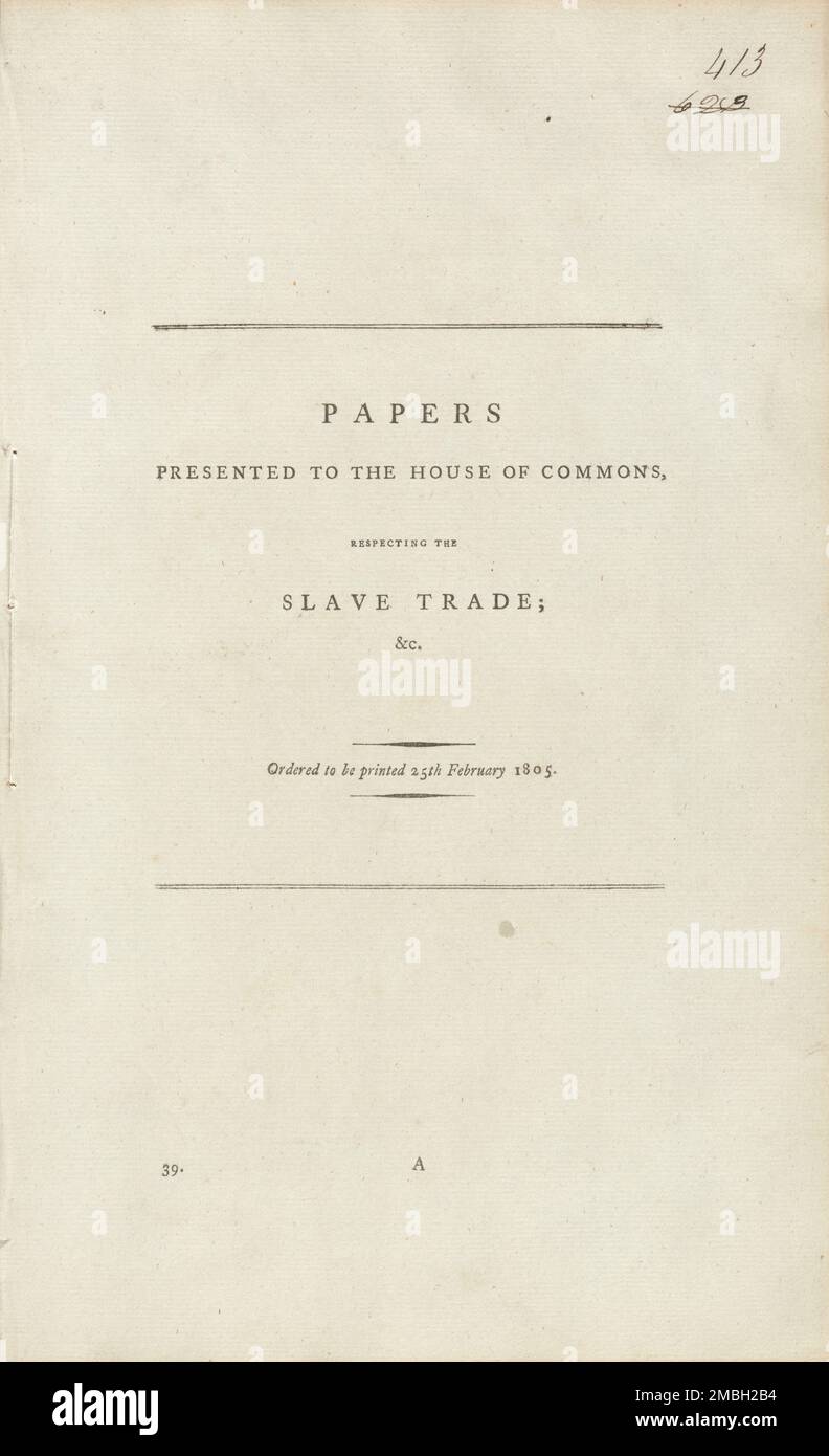Papers presented to the House of Commons, respecting the slave trade ...
