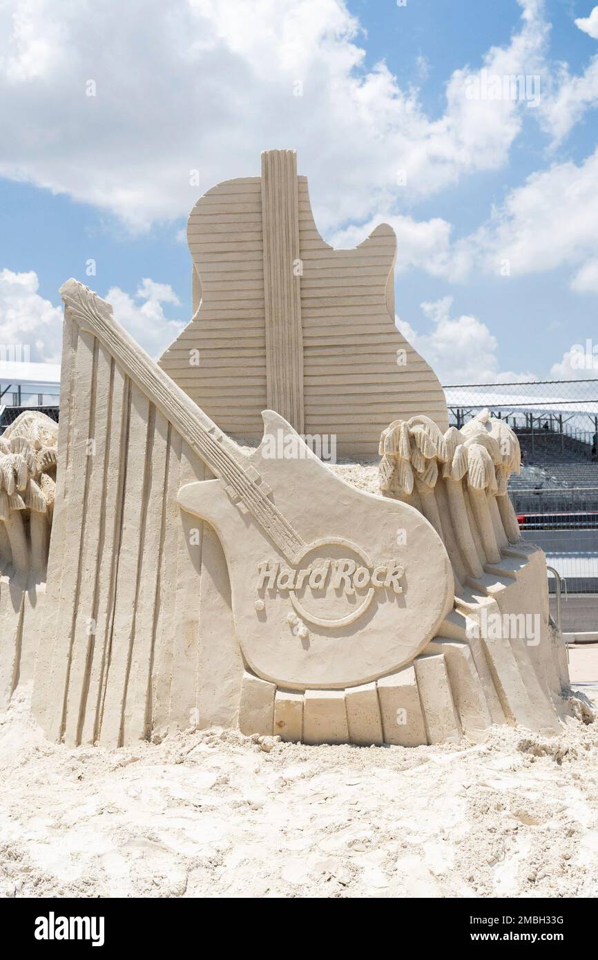 IMAGE DISTRIBUTED FOR HARD ROCK - A large sand sculpture marks the ...