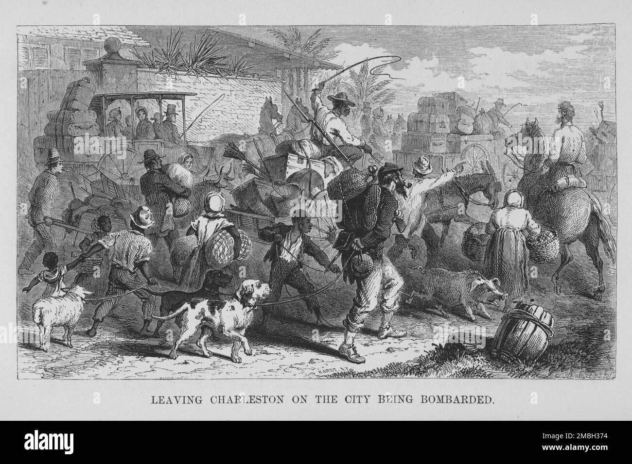 Leaving Charleston on the city being bombarded, 1866 Stock Photo - Alamy