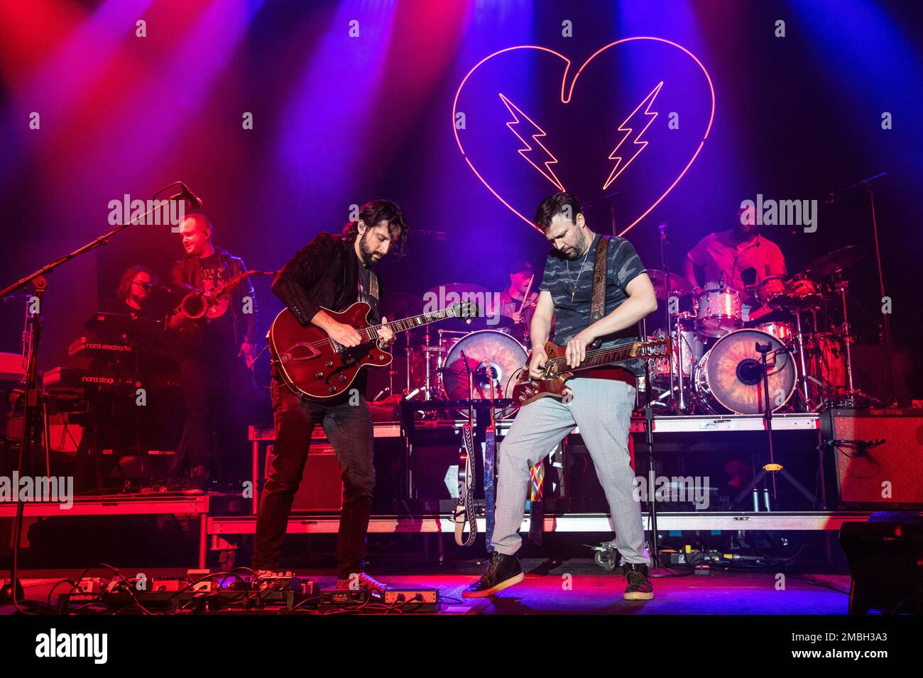 Zack Feinberg, left, and Ed Williams of The Revivalists perform at ...