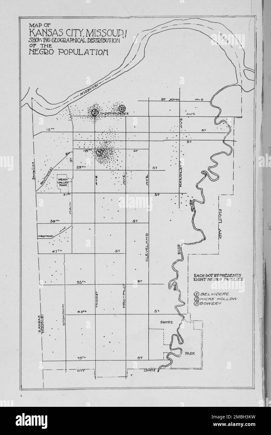 Map of Kansas City, Missouri; Showing geographical distribution on ...
