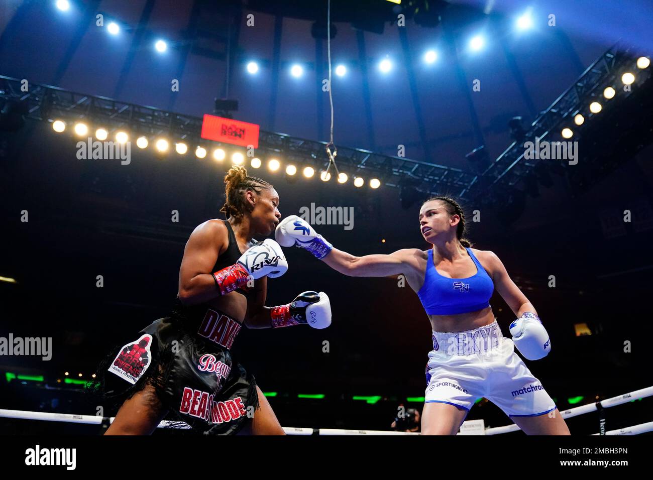 Australia's Skye Nicolson, right, punches Shanecqua Paisley Davis ...