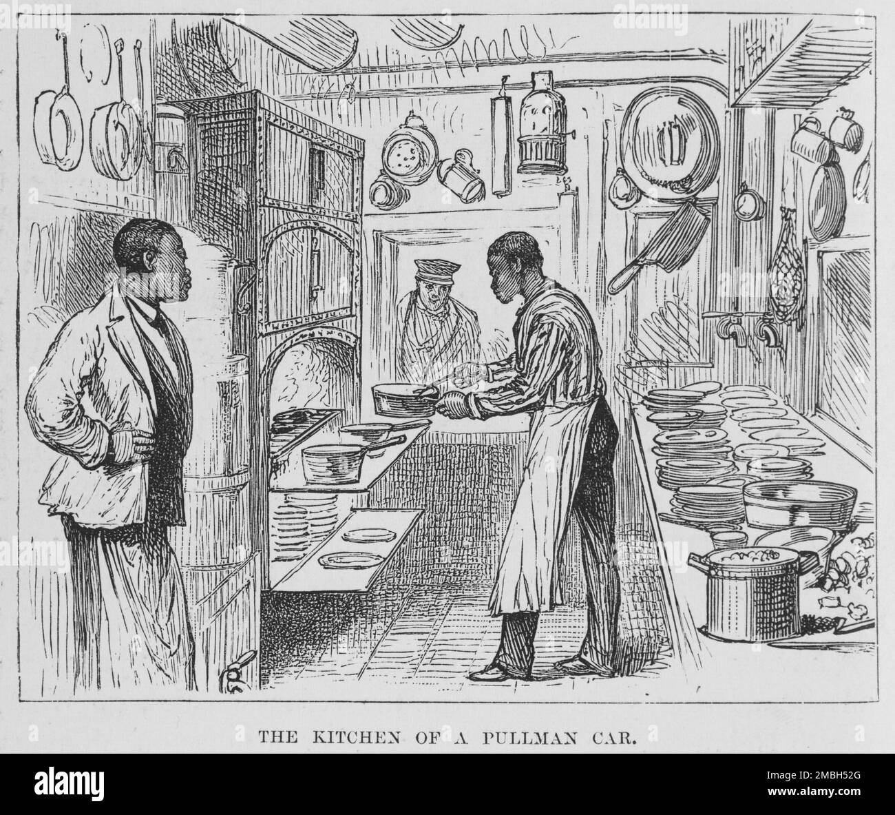 The kitchen of a Pullman car, 1882 Stock Photo - Alamy