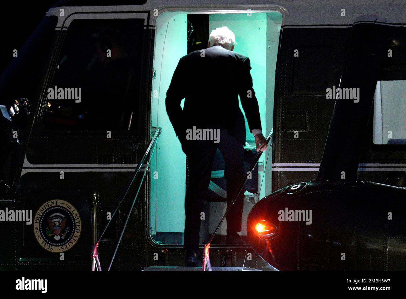 U.S. President Joe Biden boards Marine One helicopter on the South Lawn ...
