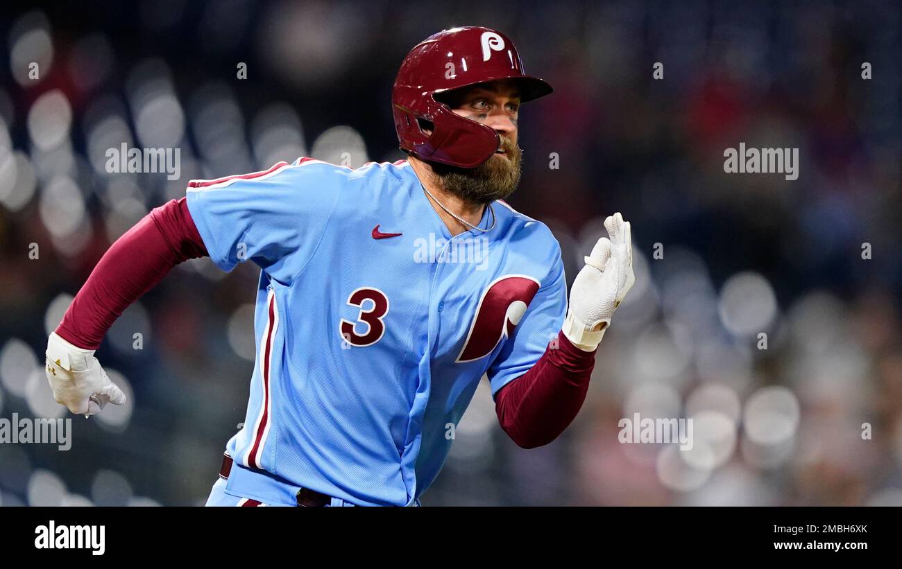 Philadelphia Phillies' Bryce Harper plays during a baseball game ...