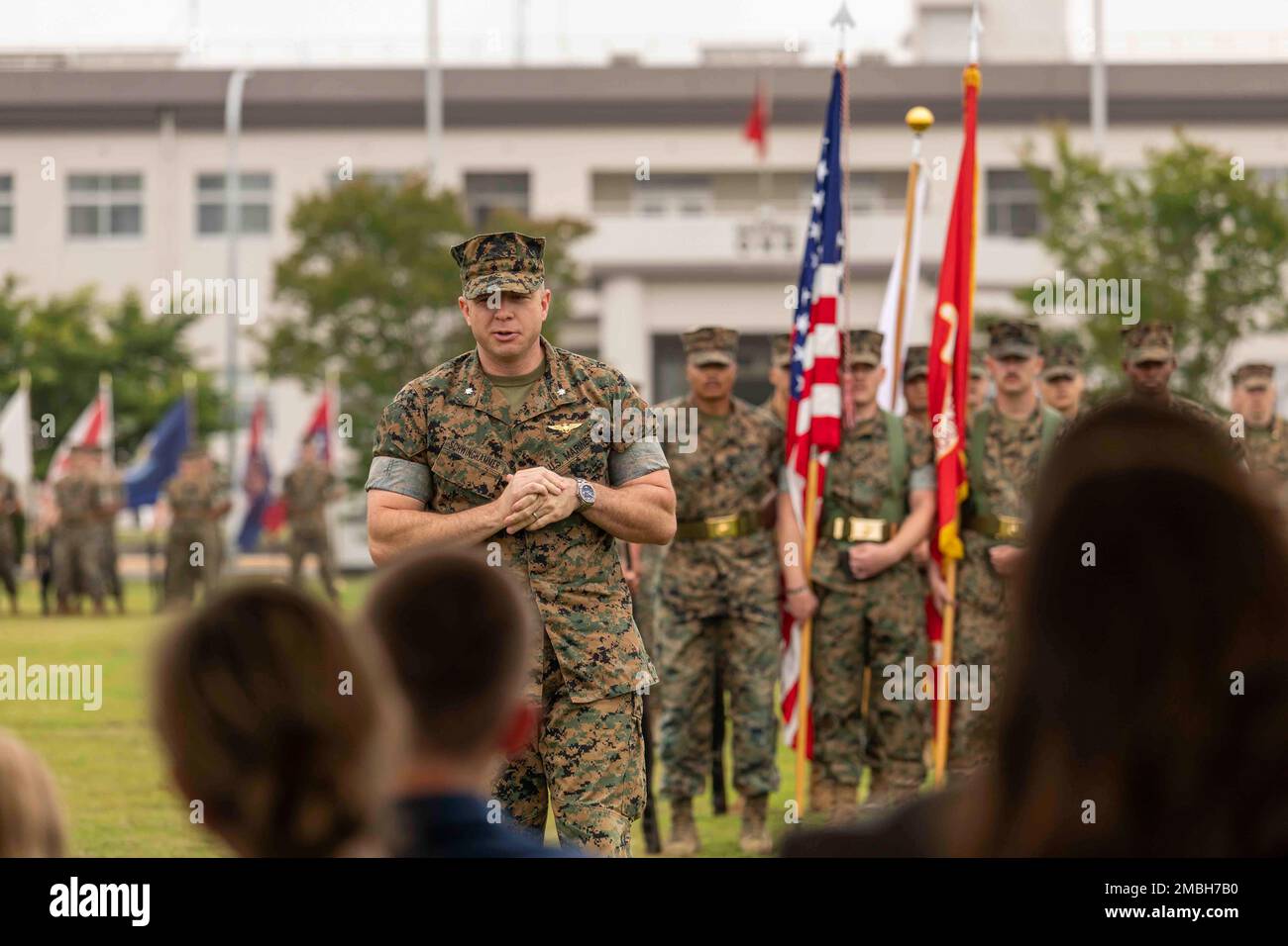 U.S. Marine Corps Lt. Col. Jacob Schwinghammer, the oncoming commanding ...
