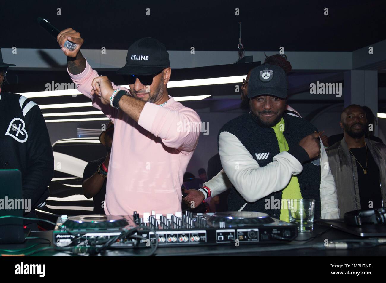 Swizz Beatz, left, and will.i.am perform at Mercedes-AMG WILL.I.AMG ...