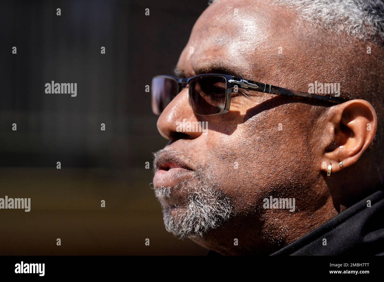 Terrell Osborne, of Providence, R.I., speaks during an interview Monday ...