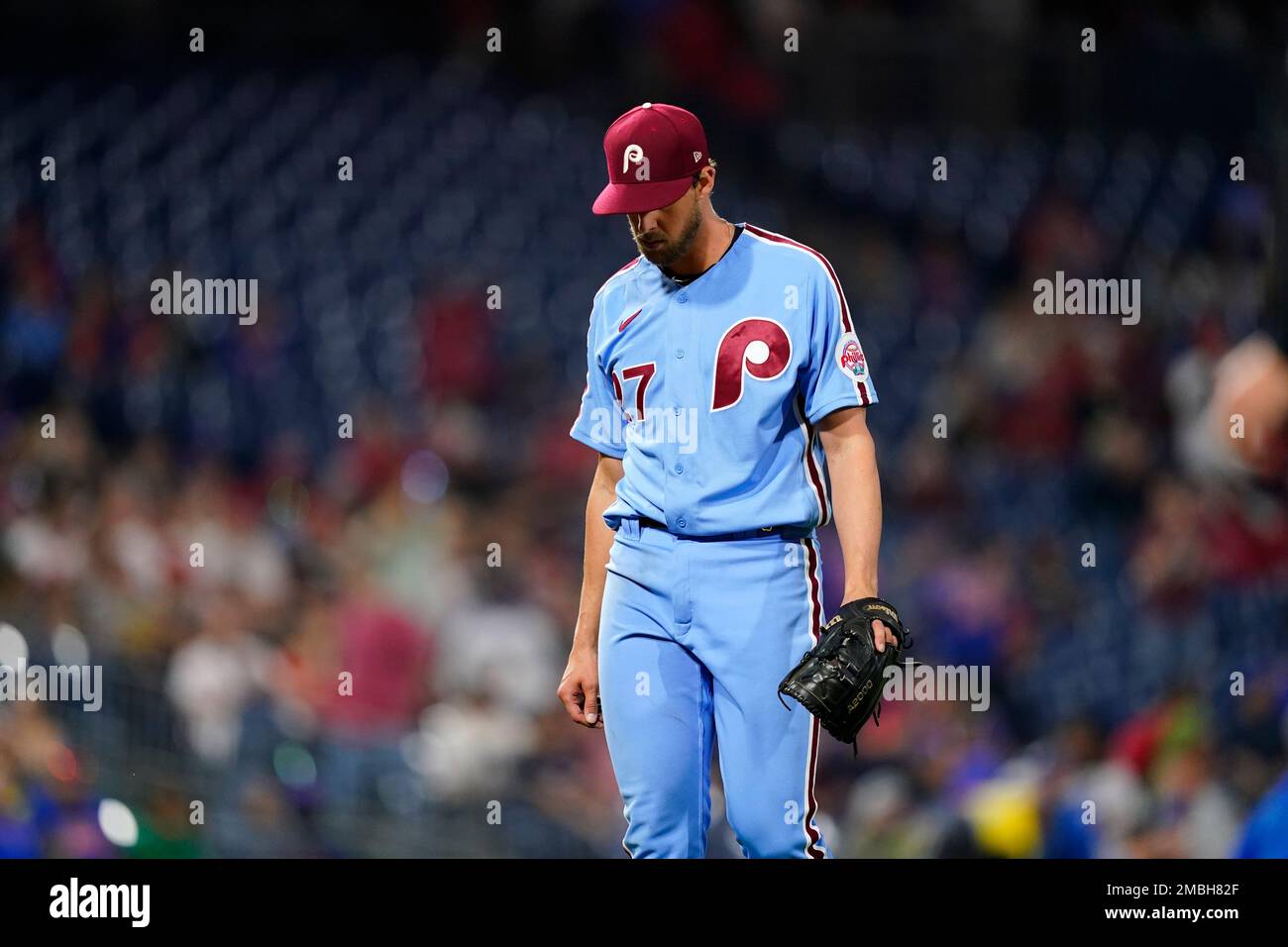 Philadelphia Phillies' Aaron Nola plays during a baseball game ...