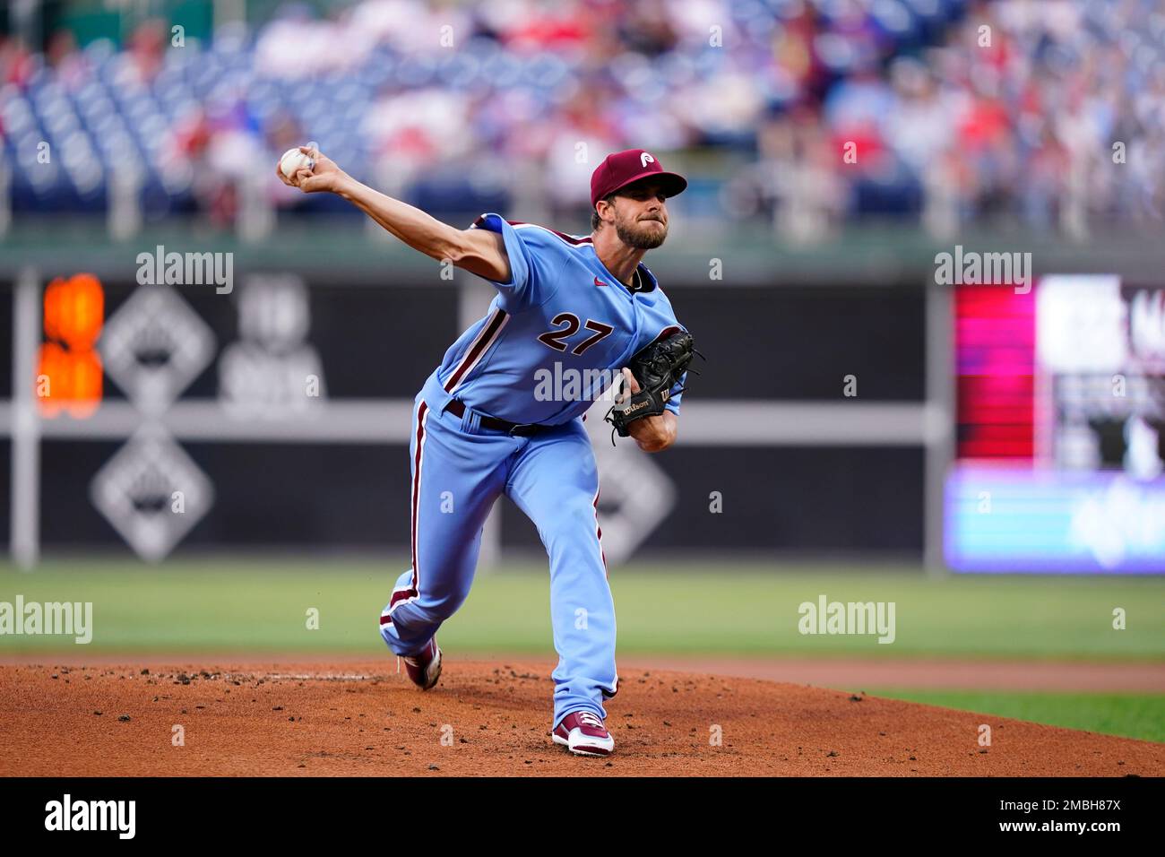 Philadelphia Phillies' Aaron Nola plays during a baseball game ...