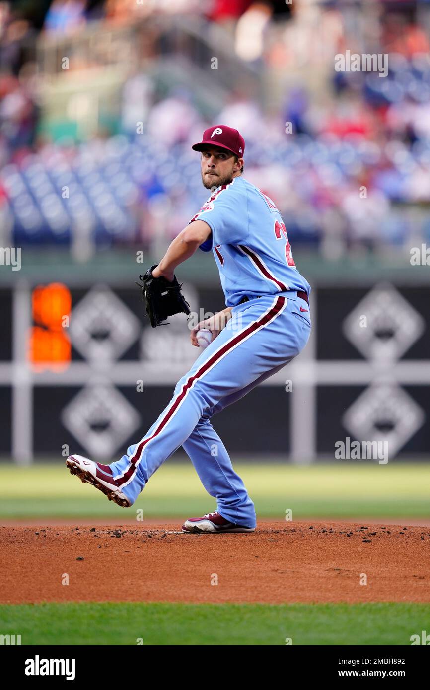 Philadelphia Phillies' Aaron Nola plays during a baseball game ...