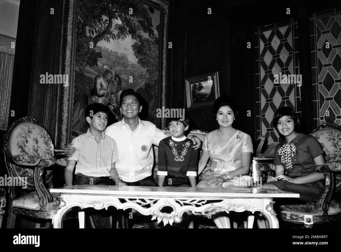 FILE - Philippines President Ferdinand Marcos and first lady Imelda sit ...