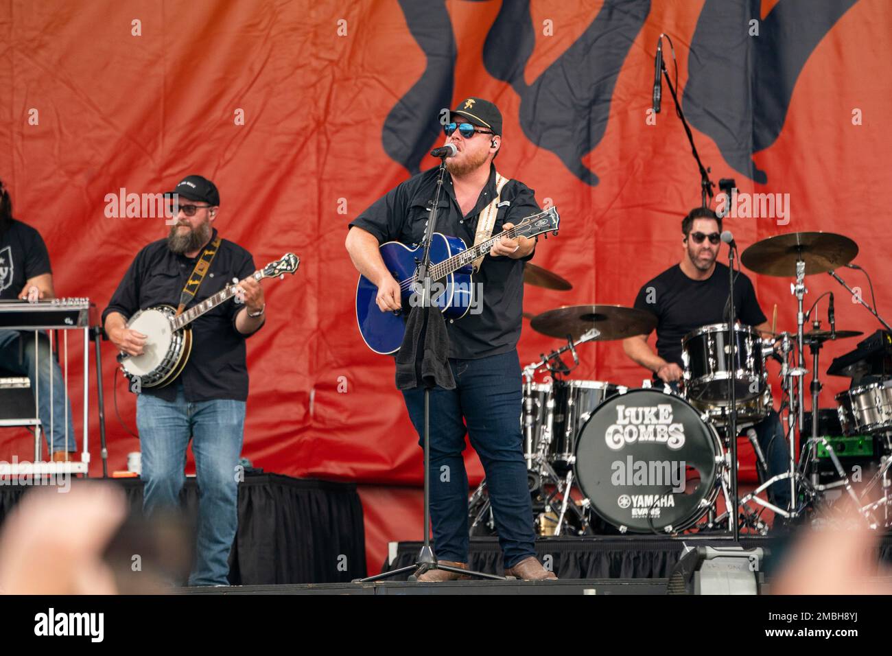 Luke Combs performs at the New Orleans Jazz and Heritage Festival, on ...