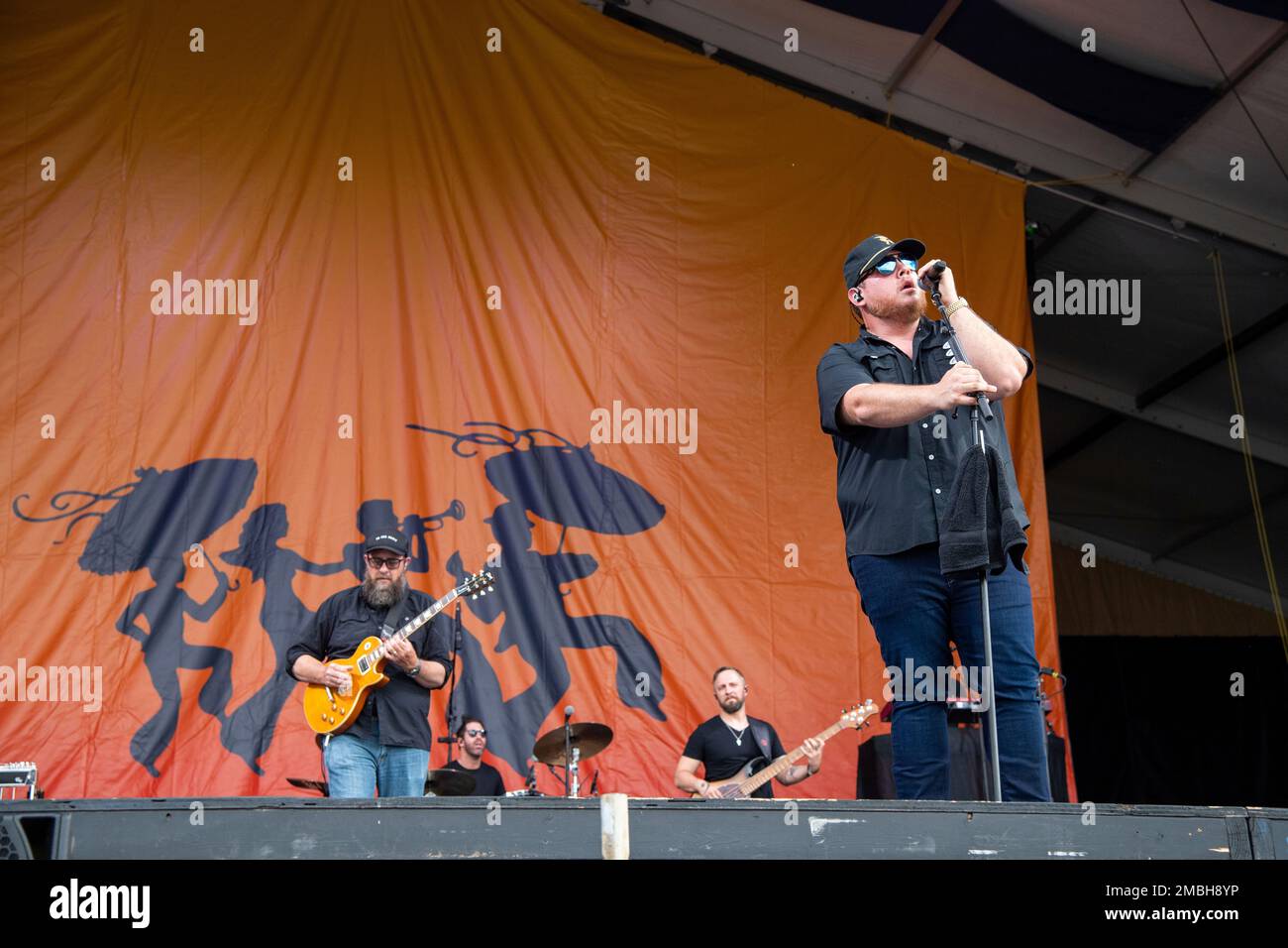 Luke Combs performs at the New Orleans Jazz and Heritage Festival, on ...