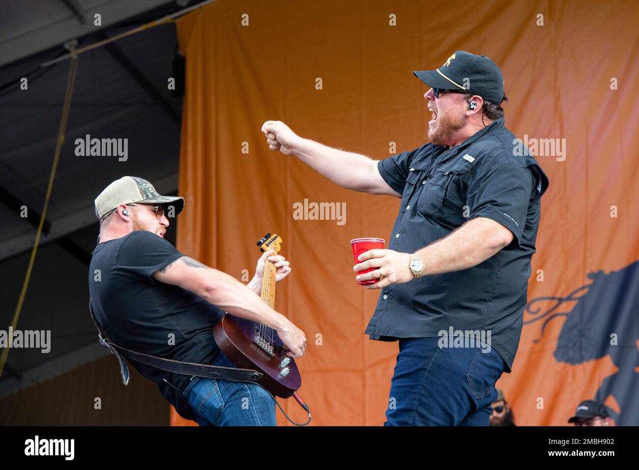 Luke Combs performs at the New Orleans Jazz and Heritage Festival, on ...