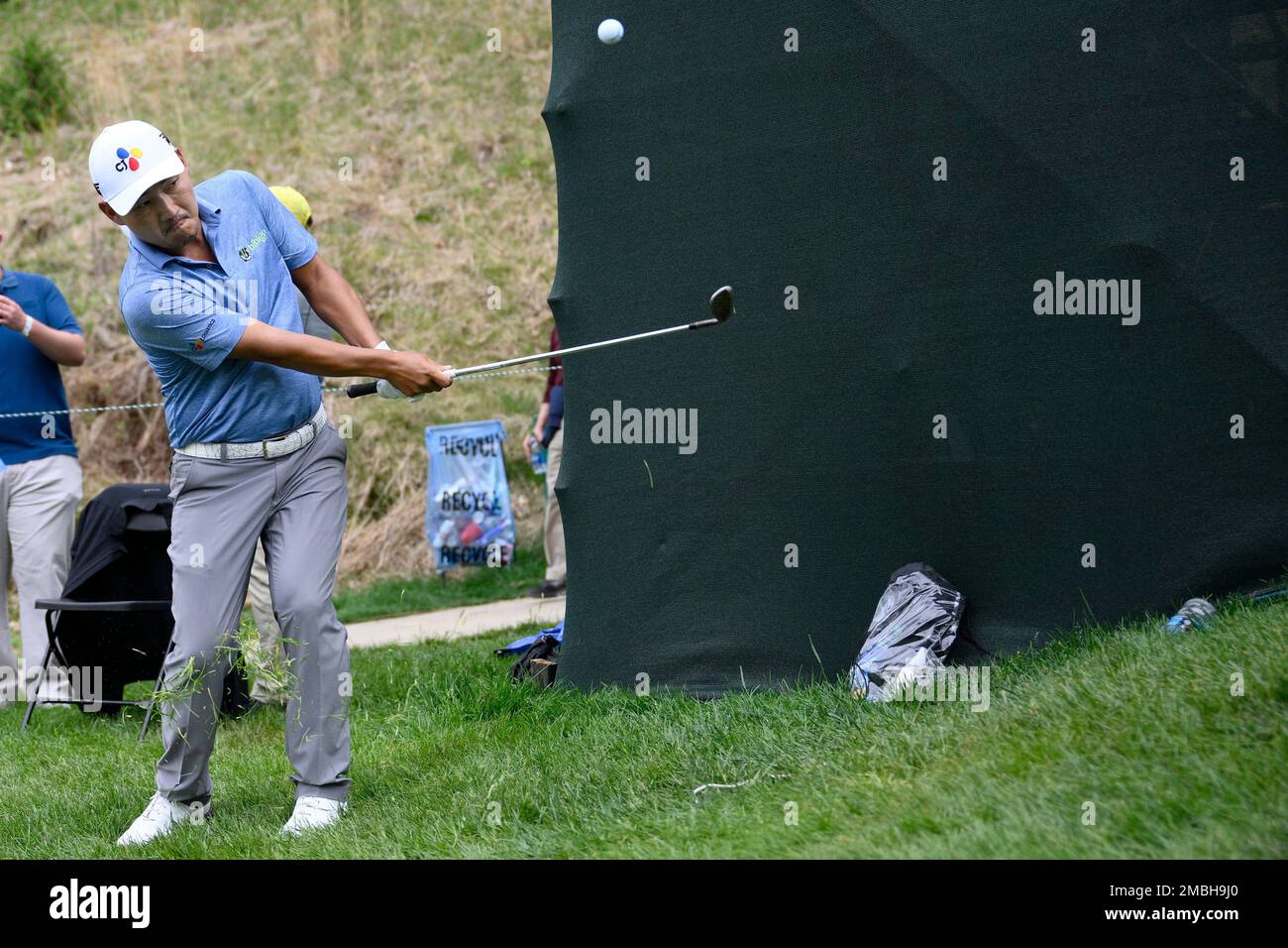 Sunk Kang, of Korea, hits onto onto the 10th green during the first ...
