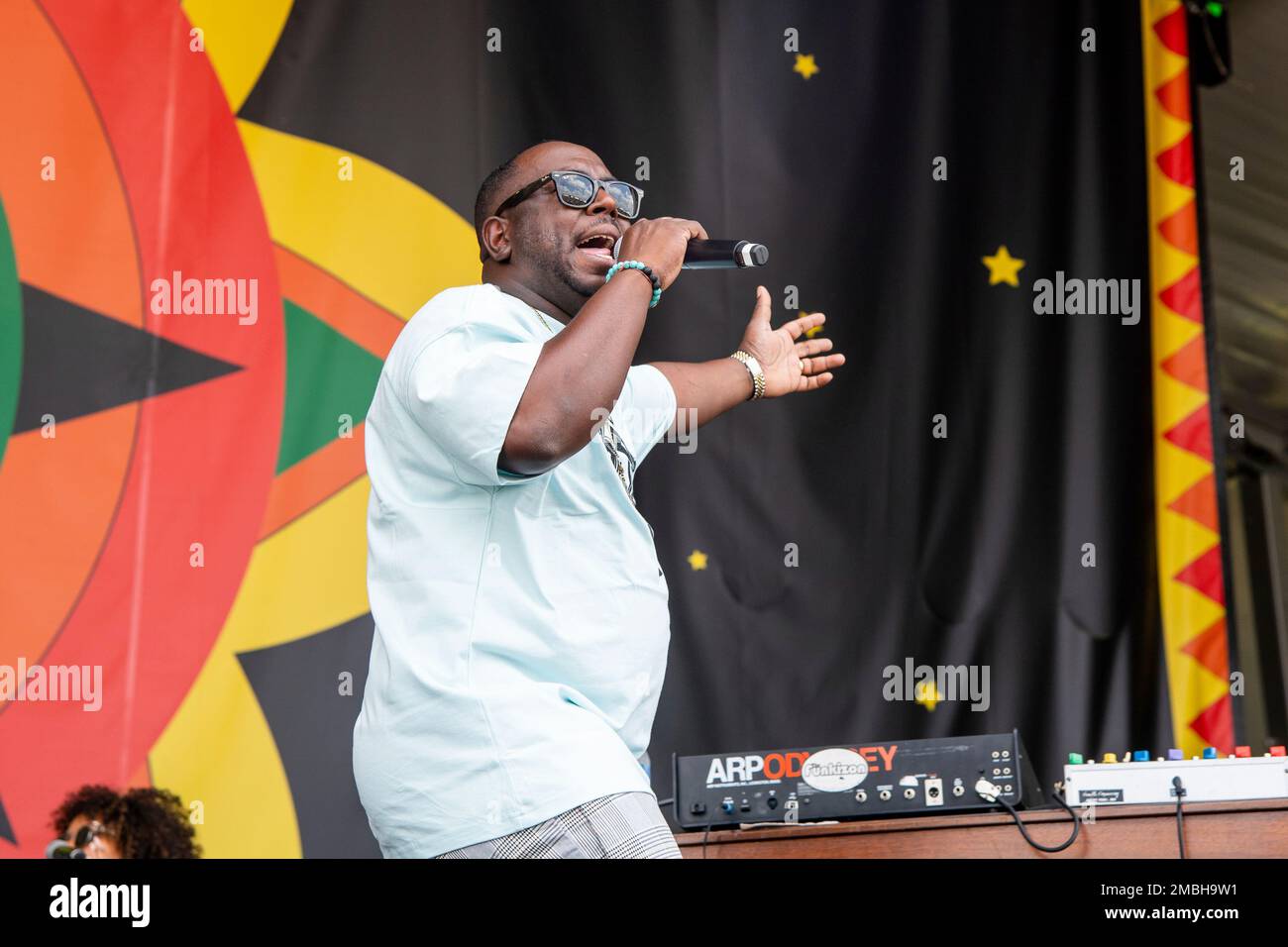 Nigel Hall performs at the New Orleans Jazz and Heritage Festival, on ...