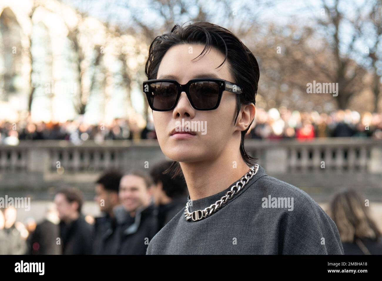 J-Hope of BTS attending the Dior Homme Menswear Fall-Winter 2023-2024 ...