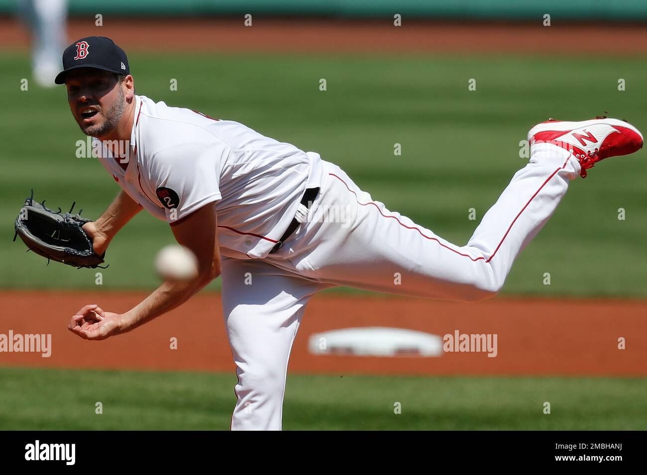 Boston Red Sox's Rich Hill pitches during the first inning of a ...