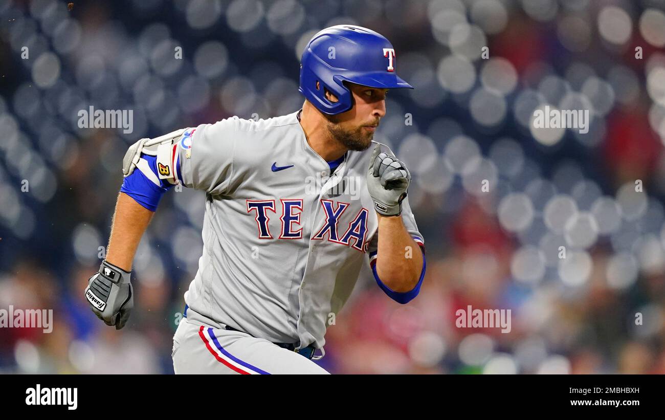 Texas Rangers' Nathaniel Lowe plays during a baseball game, Wednesday, May 4, 2022, in ...