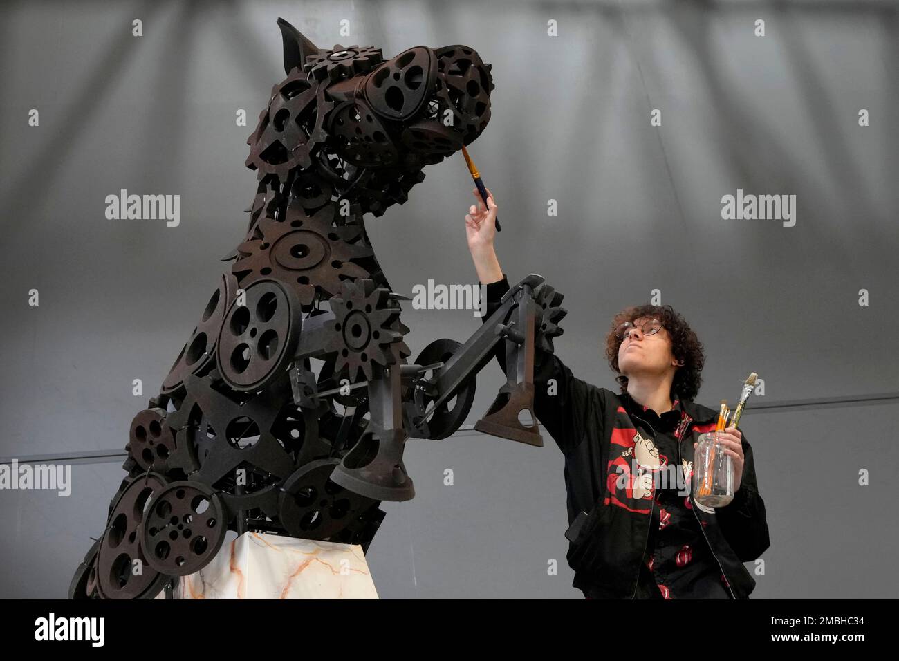 Zaine Willmott, artist in residence at Imagineer puts the finishing ...