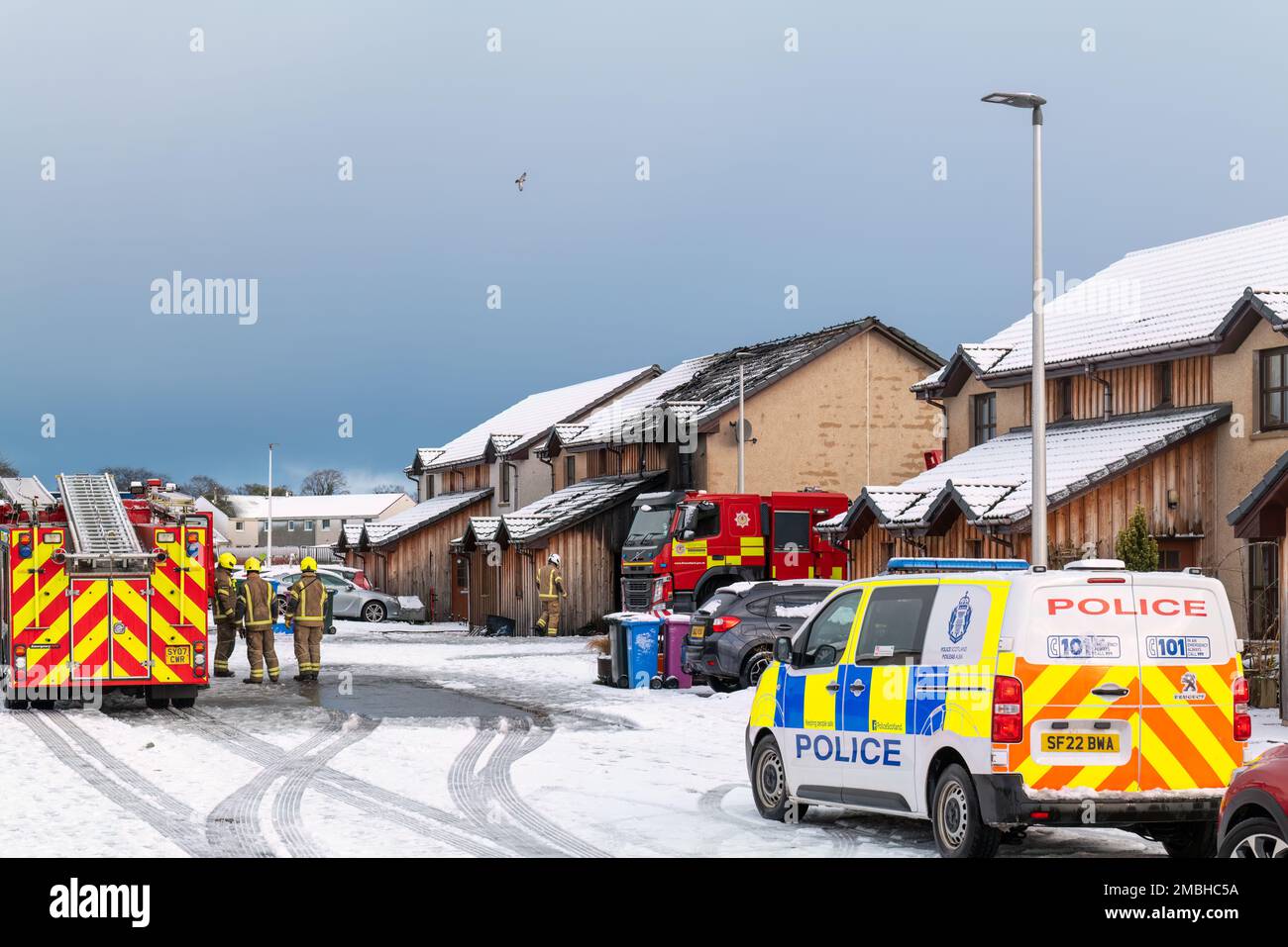19 January 2023. Forres,Moray,Scotland. This is the scene of a Fire ...
