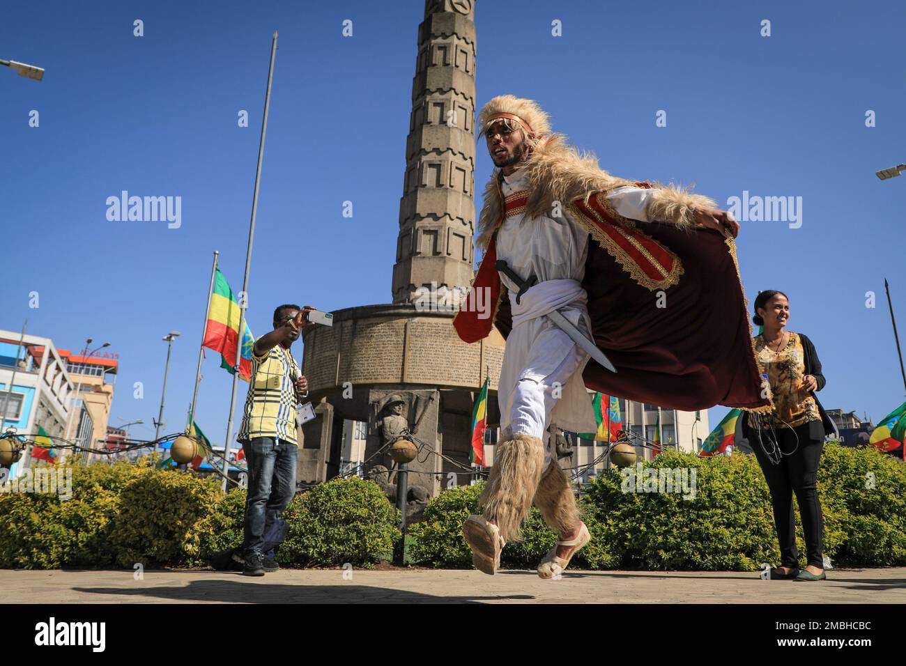 A participant performs at an event to commemorate Arbegnoch Qen, or ...