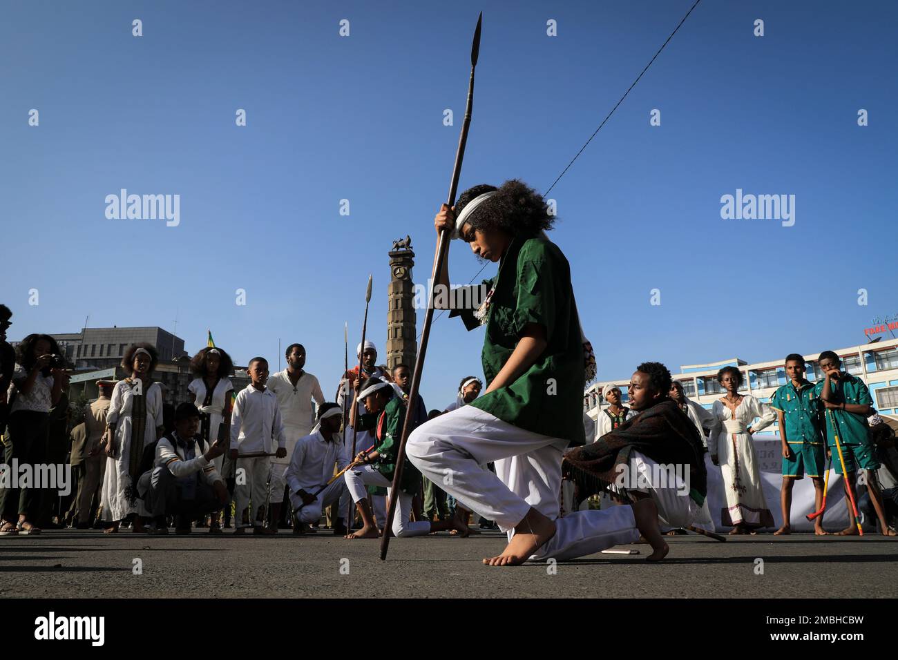 A participant performs at an event to commemorate Arbegnoch Qen, or ...