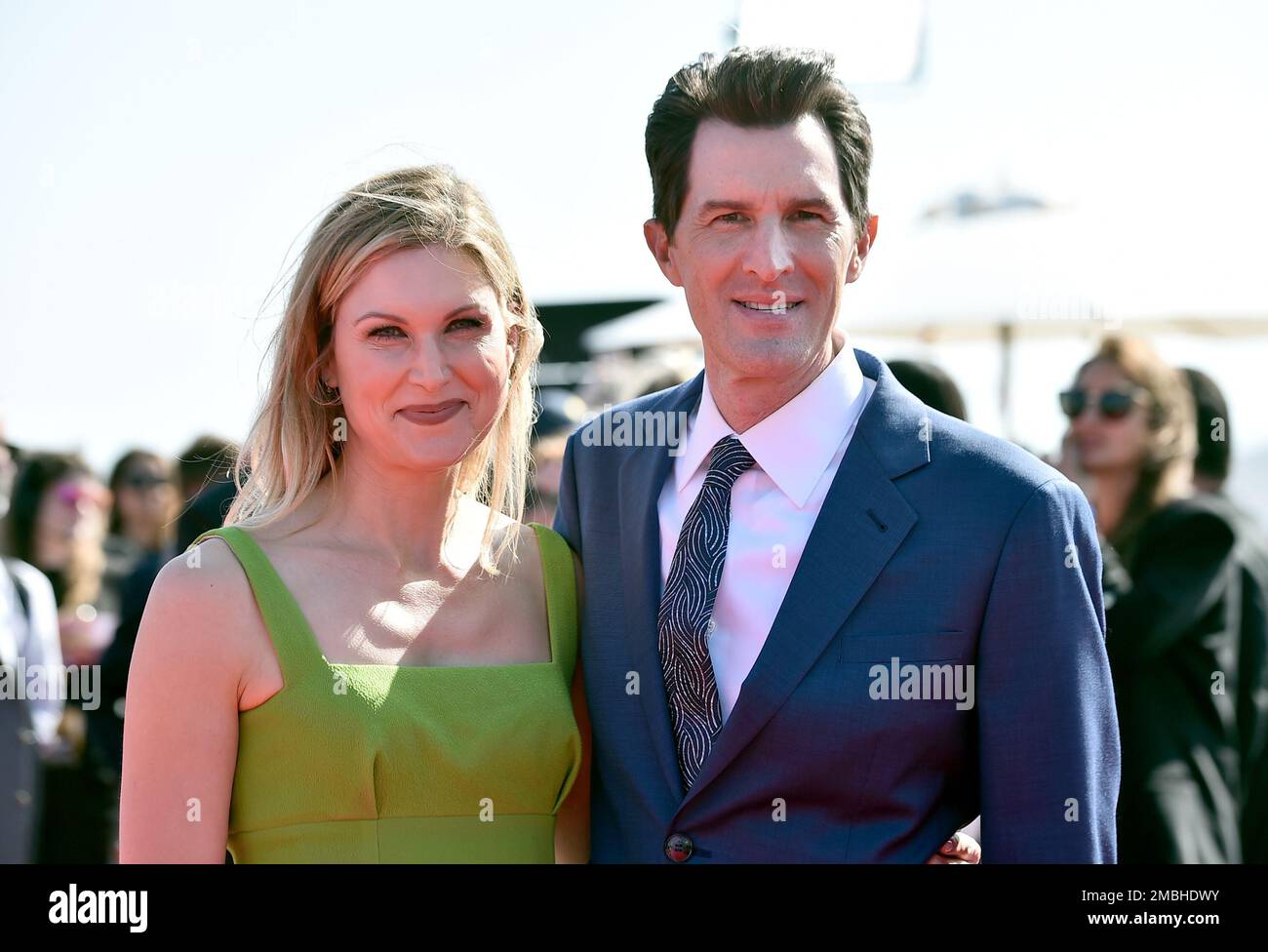 Director Joseph Kosinski, right, and Kristin Kosinski arrive at the ...