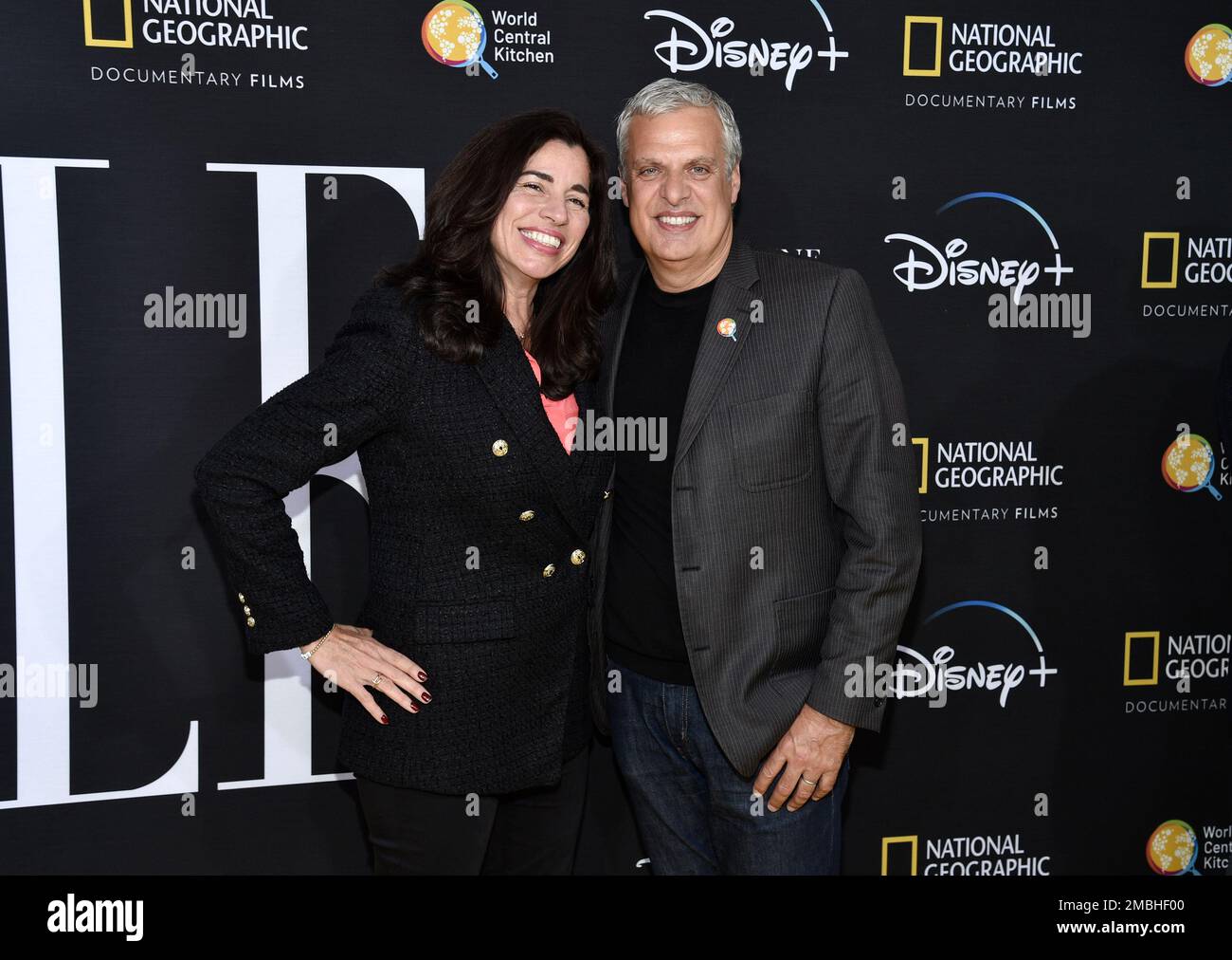 Chef Eric Ripert, right, and wife Sandra Ripert attend the premiere of ...