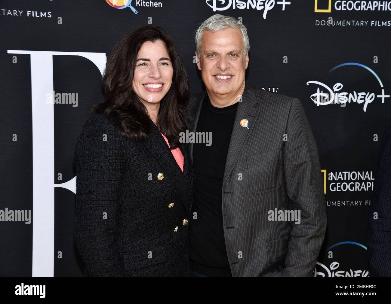 Chef Eric Ripert, right, and wife Sandra Ripert attend the premiere of ...