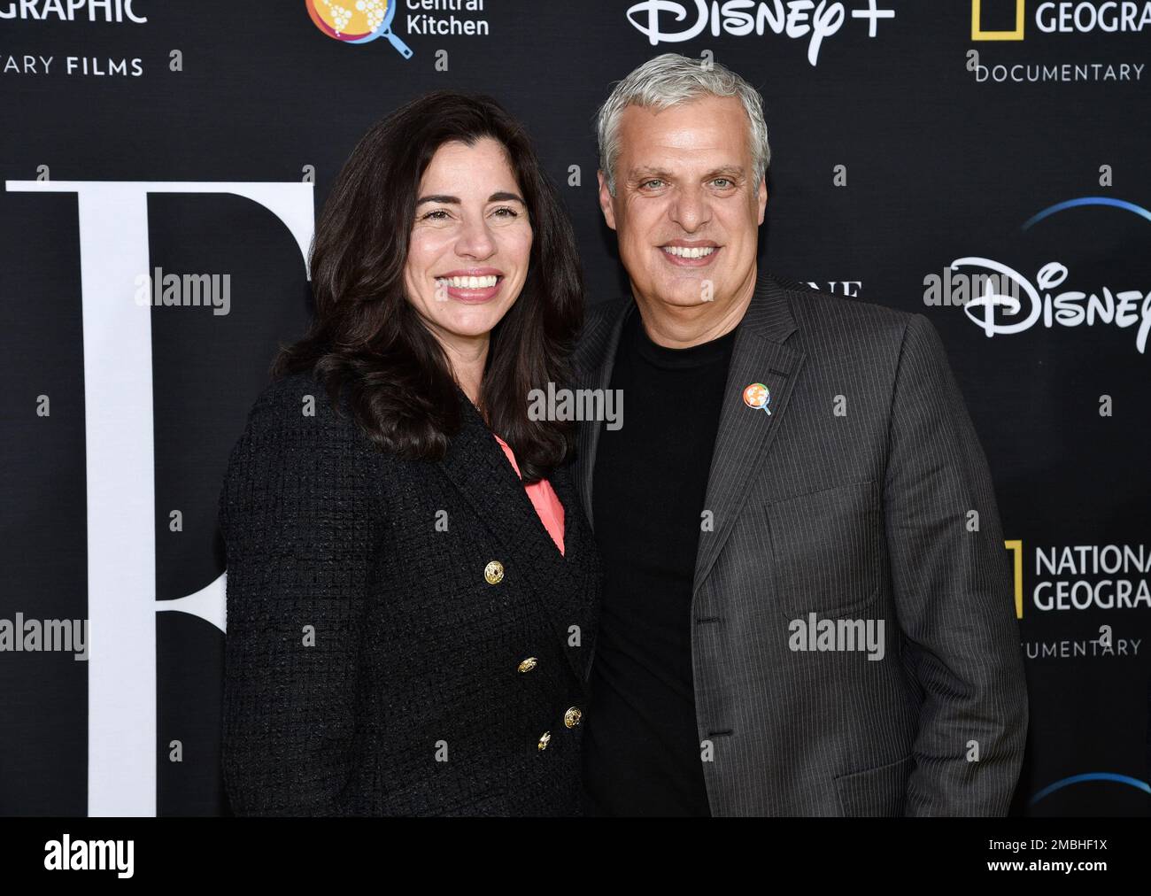Chef Eric Ripert, right, and wife Sandra Ripert attend the premiere of ...