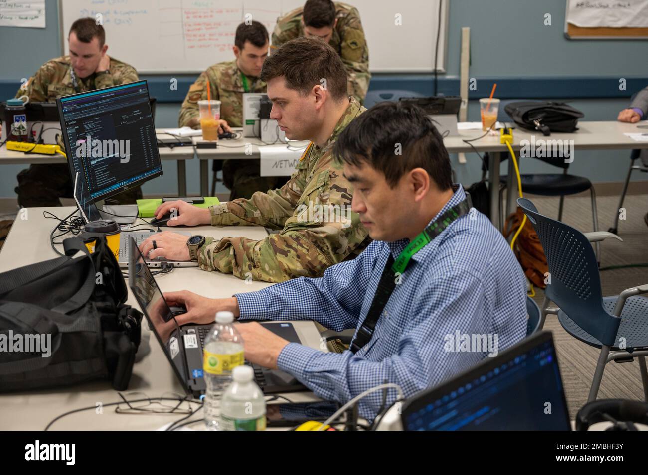 A cyber operations soldier and civilian counterpart respond to network ...