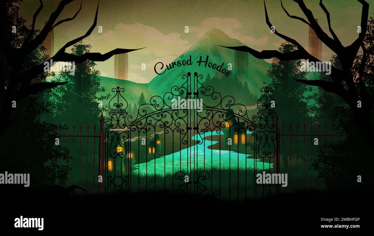 An illustration of a comics sketches portraying gates of Cursed Heedes ...