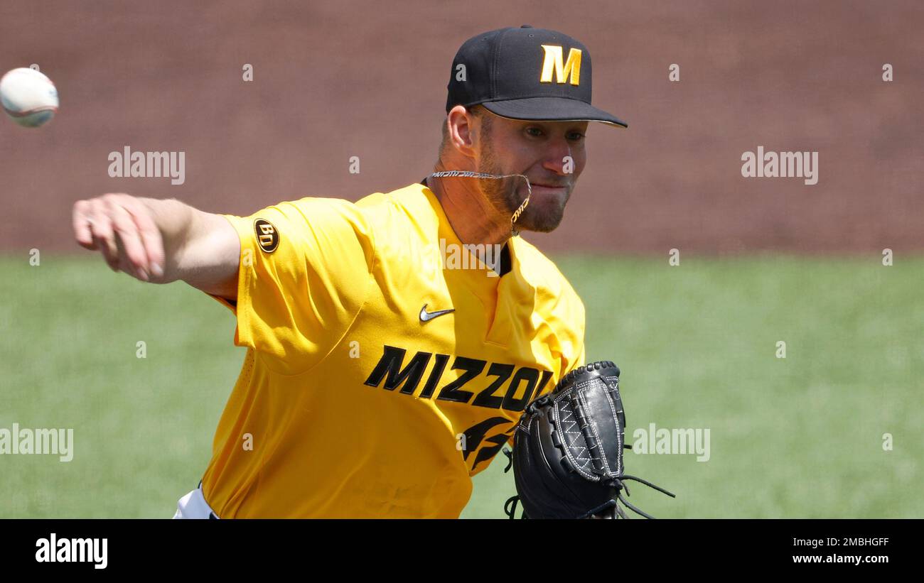 Missouri pitcher Austin Marozas during an NCAA college baseball game on ...