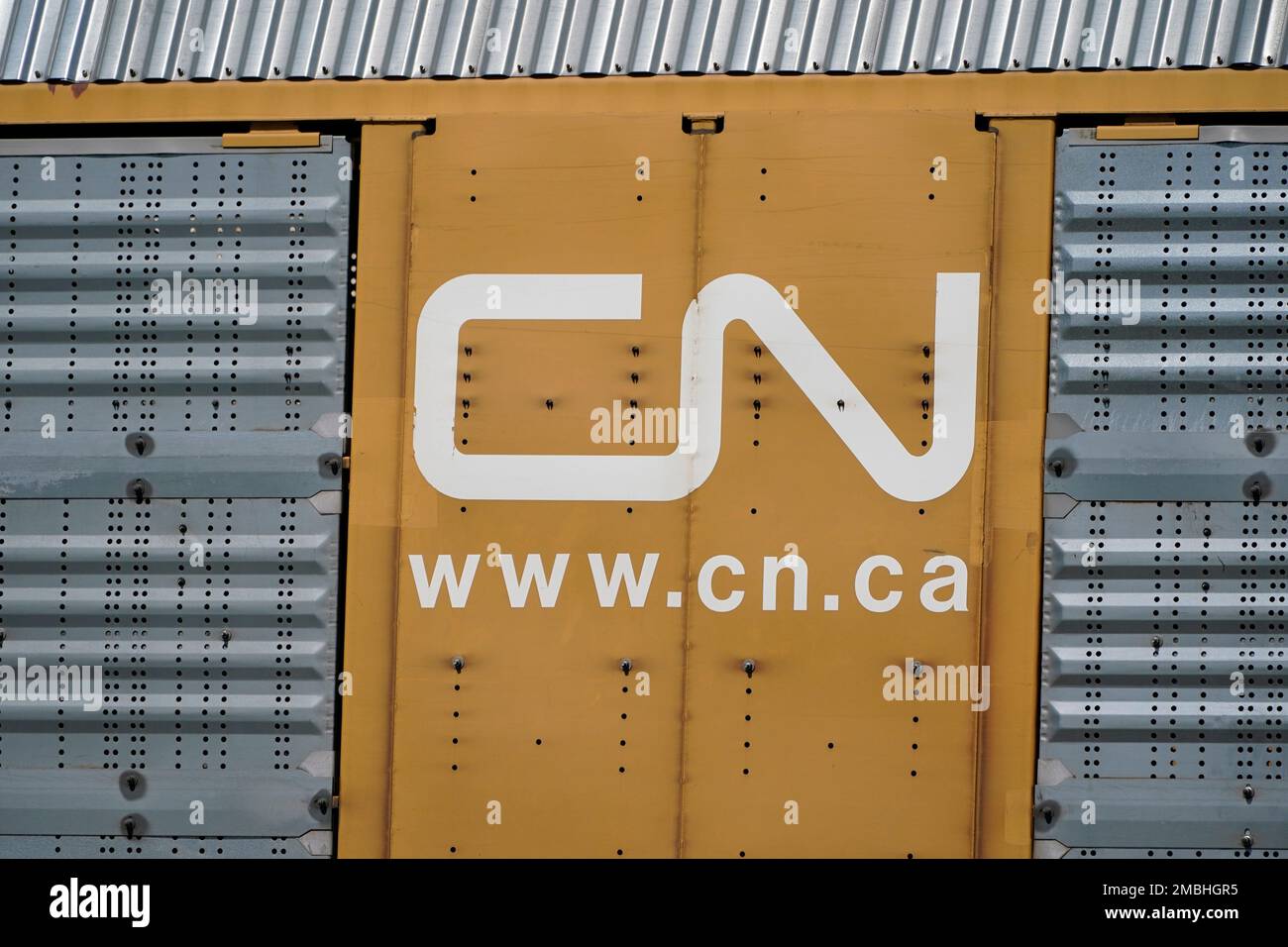 A Canadian National Railway autorack rests in the Jackson, Miss ...