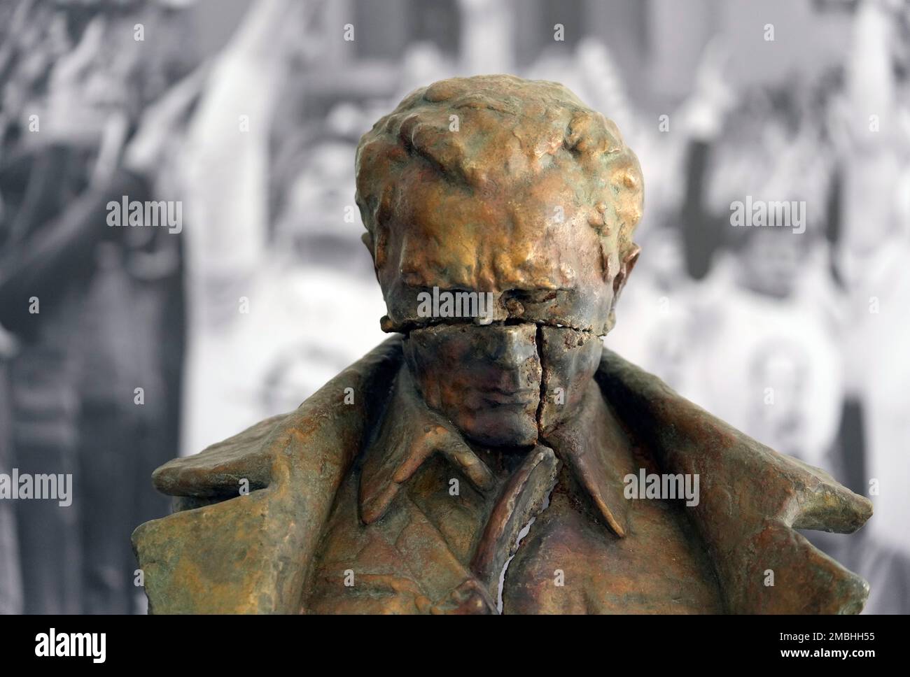 A sculpture of the late Yugoslav communist president Josip Broz Tito is ...