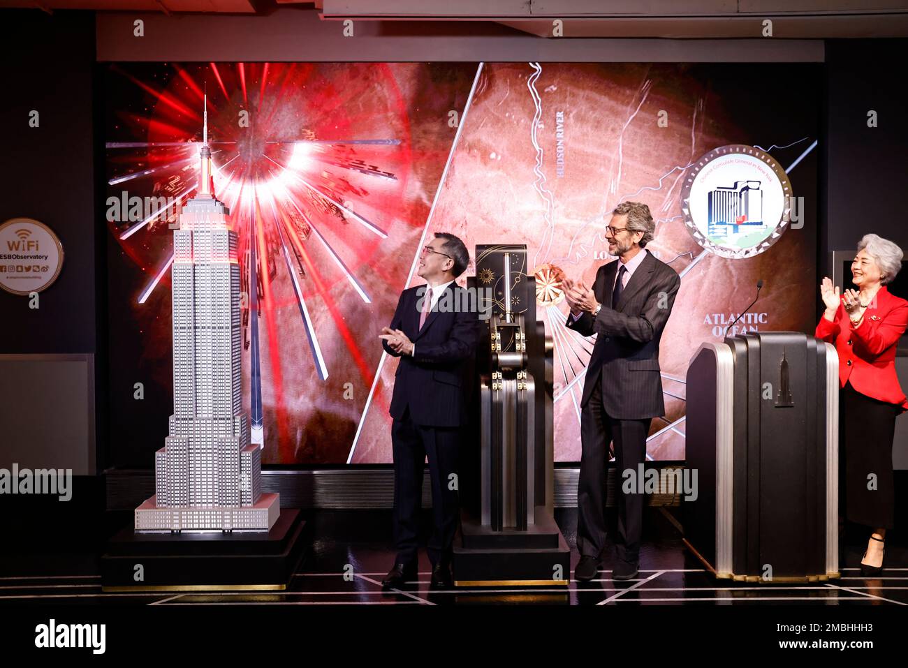 New York, USA. 20th Jan, 2023. Huang Ping (L), Chinese Consul General ...